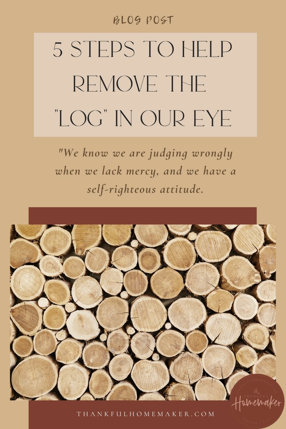 5 Steps to Help Remove the "Log " In Our Eye - Thankful Homemaker