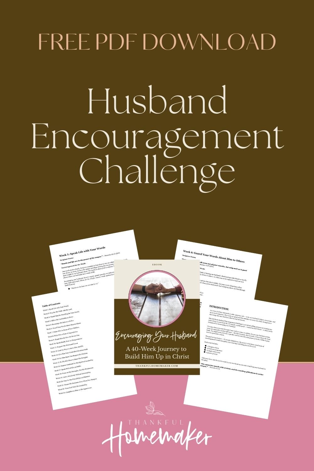 40-Week Husband Encouragement Challenge (Free Printable PDF for Wives ...